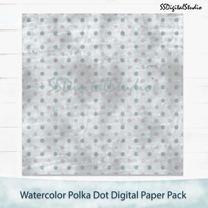 Watercolor, Polka Dots, Pastels, Holiday, Digital Paper Pack, Card ...