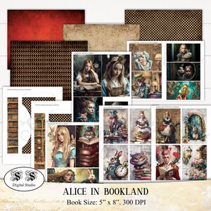 Alice in Bookland Folio Journal , Folder, Junk Journal, Ephemera ...