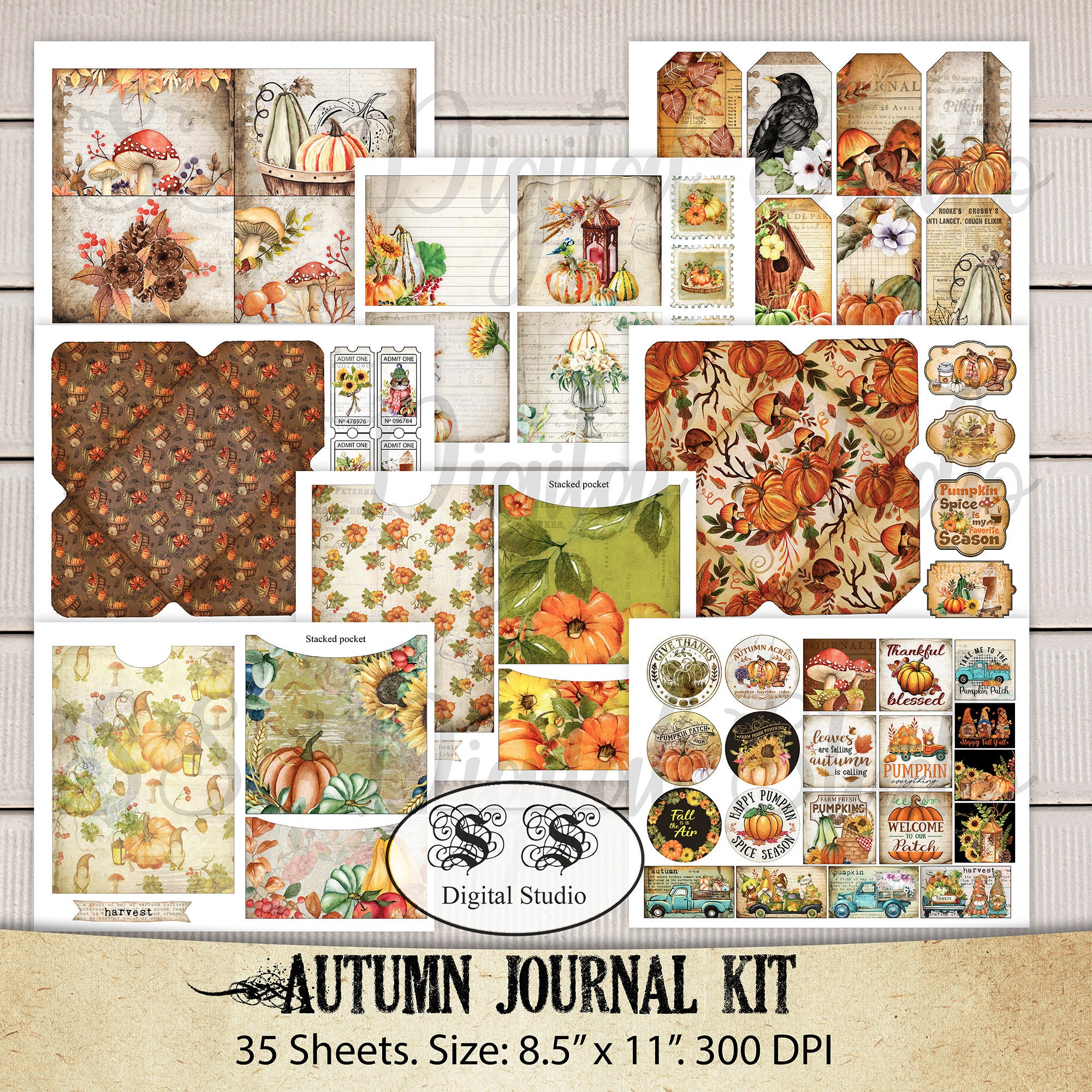 Rustic Autumn Journal Kit Autumn Junk Journal Kit Printable - Etsy