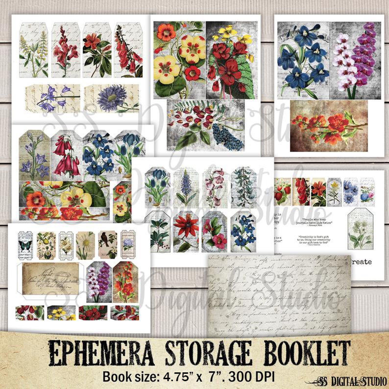 Ephemera Storage Booklet Folder Folio Junk Journal Kit - Etsy