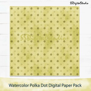 Watercolor, Polka Dots, Pastels, Holiday, Digital Paper Pack, Card ...