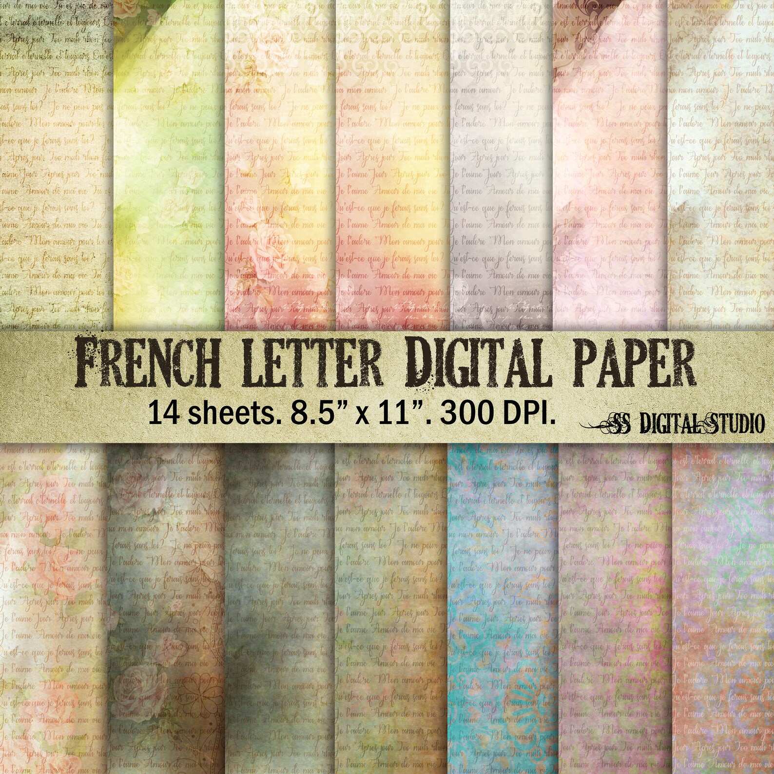 French Letter Antique Vintage Junk Journal Paper - Etsy