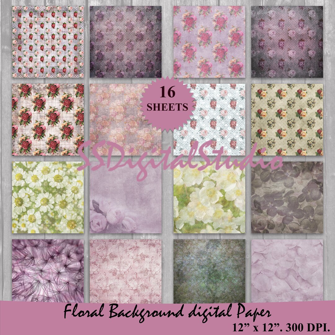 Floral, Background, Pink, Paper, Printables, Scrapbooking, Shabby, Chic ...
