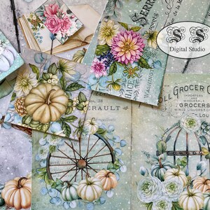 32 PDF Sheets, Pumpkin Harvest Fall Journal Kit, Autumn Junk Journal ...