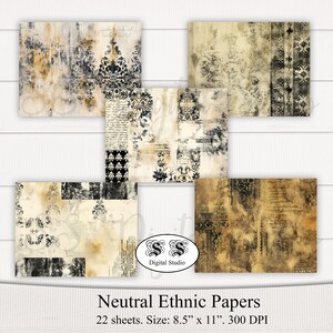 Neutral Color Ethnic Landscape Printable Paper - Instant Download - Etsy