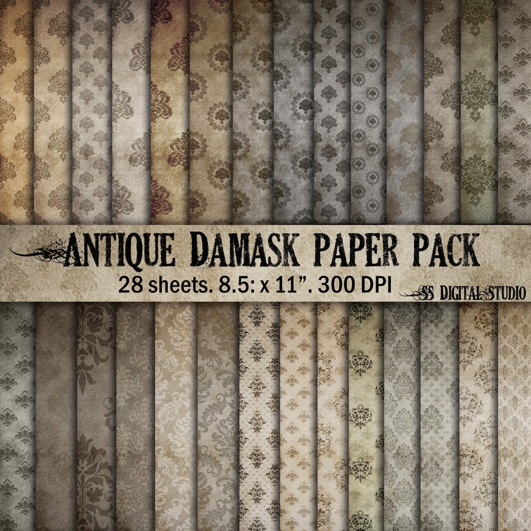 28 Sheets,antique, Vintage, Royal, Damask, Printable, Background Paper ...