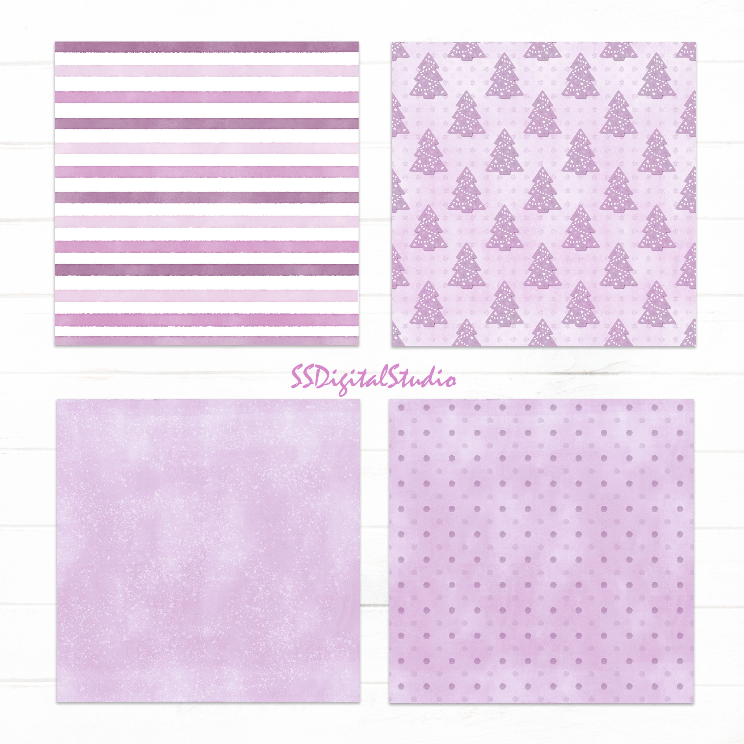 Christmas Pink Digital Paper Pack Card Making Back Ground | Etsy