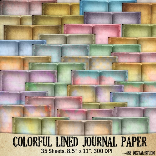 Lined Digital Paper Pack Printable Vintage Journal or - Etsy