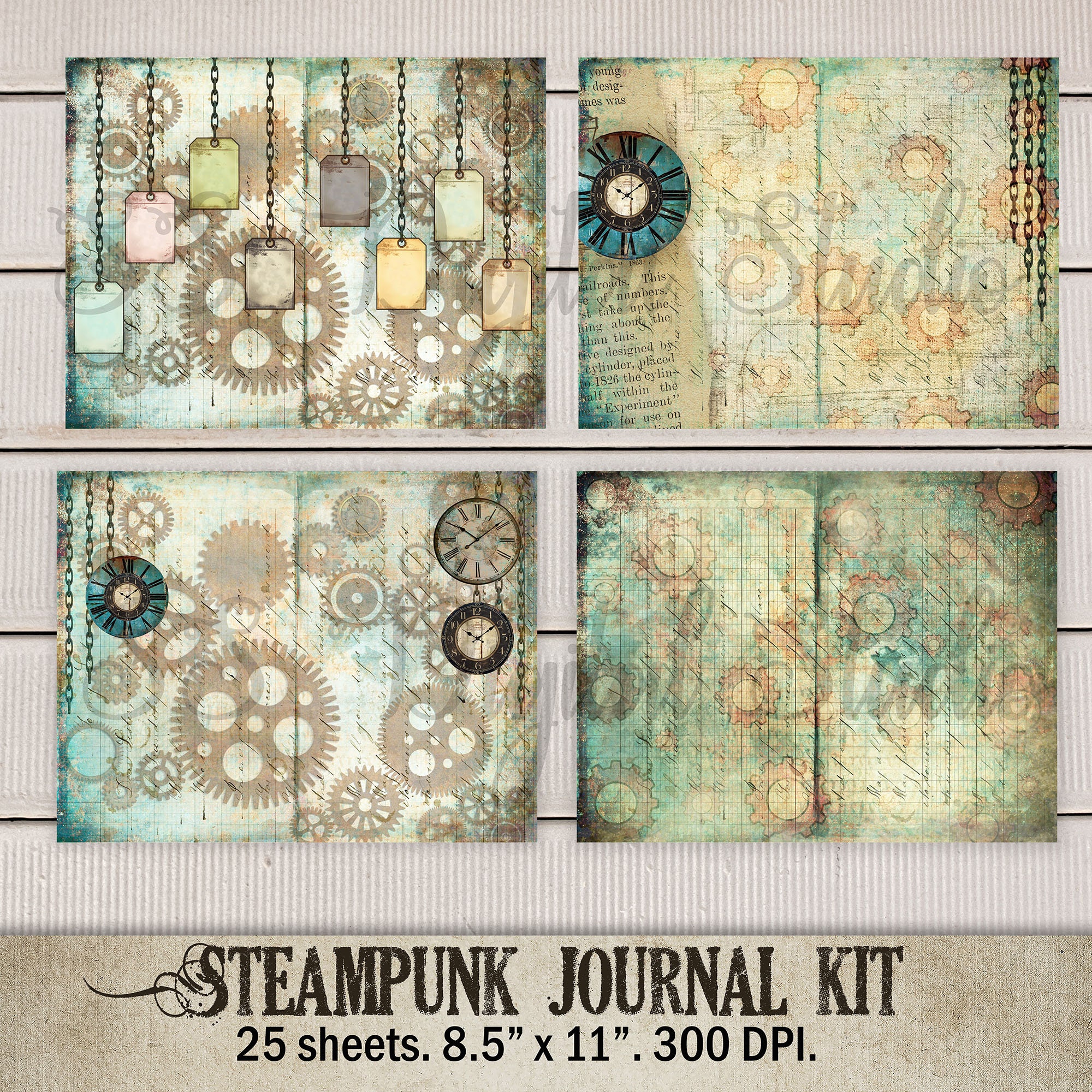 25 Sheets Steampunk Time Junk Journal Kit Printable - Etsy Canada