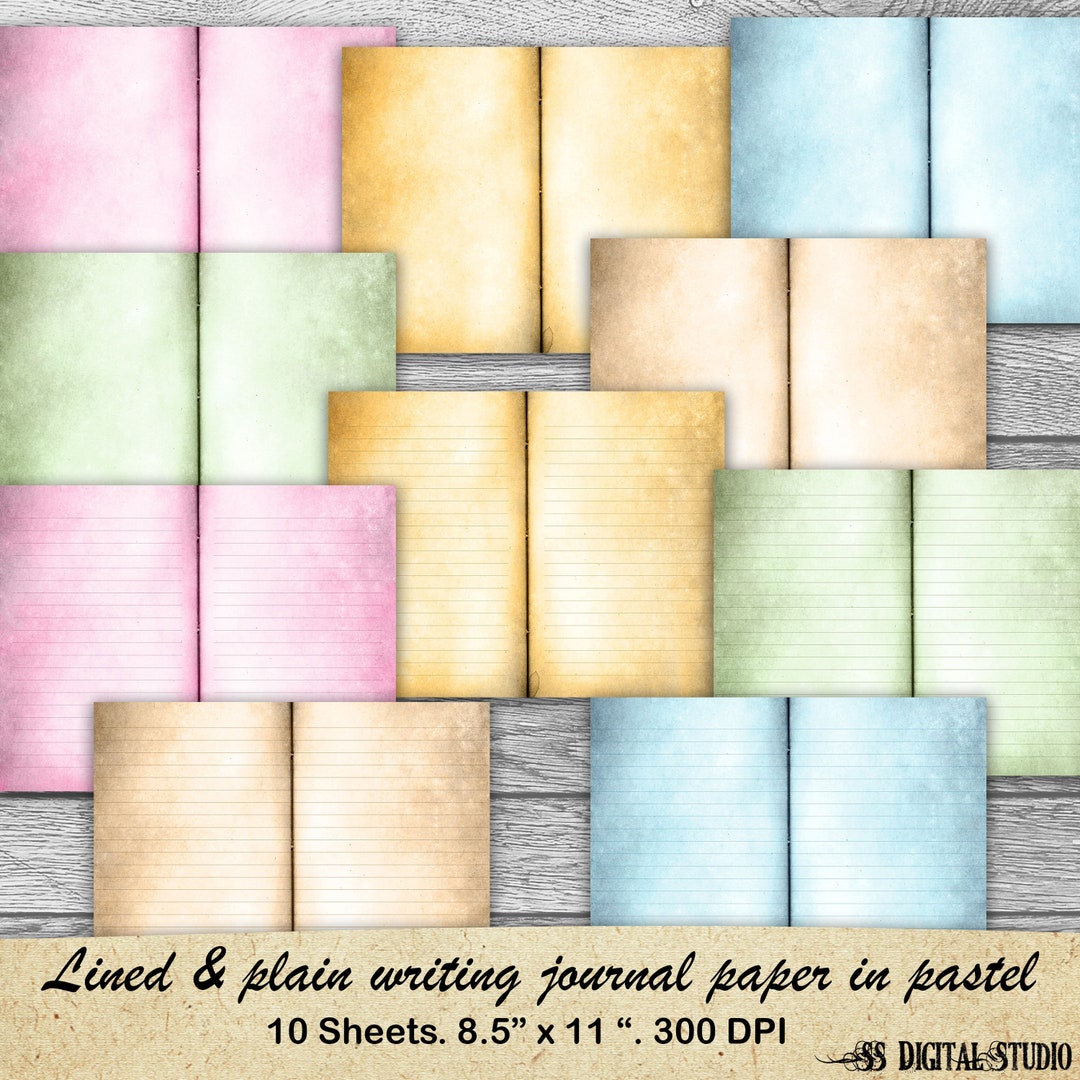 Pastel Landscape Journal Paper: Lined & Plain (digital Download) - Etsy