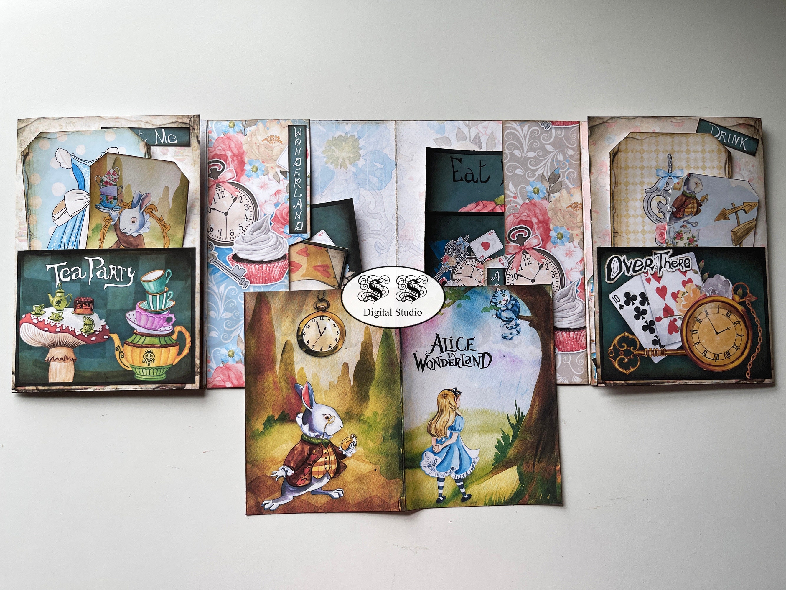 Alice in Wonderland Journal Insert Folio Tea Party Folder - Etsy