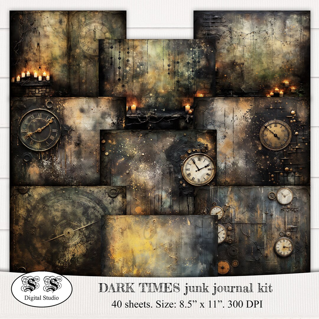 Dark Times Junk Journal Kit, Digital Kit, Dark, Mystical, Mysterious ...