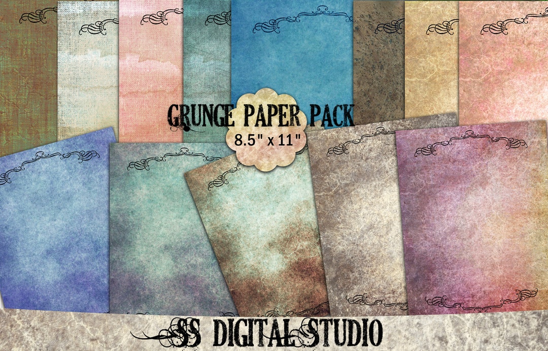 Grunge Digital Paper: Vintage Scrapbook Backgrounds (digital Download ...