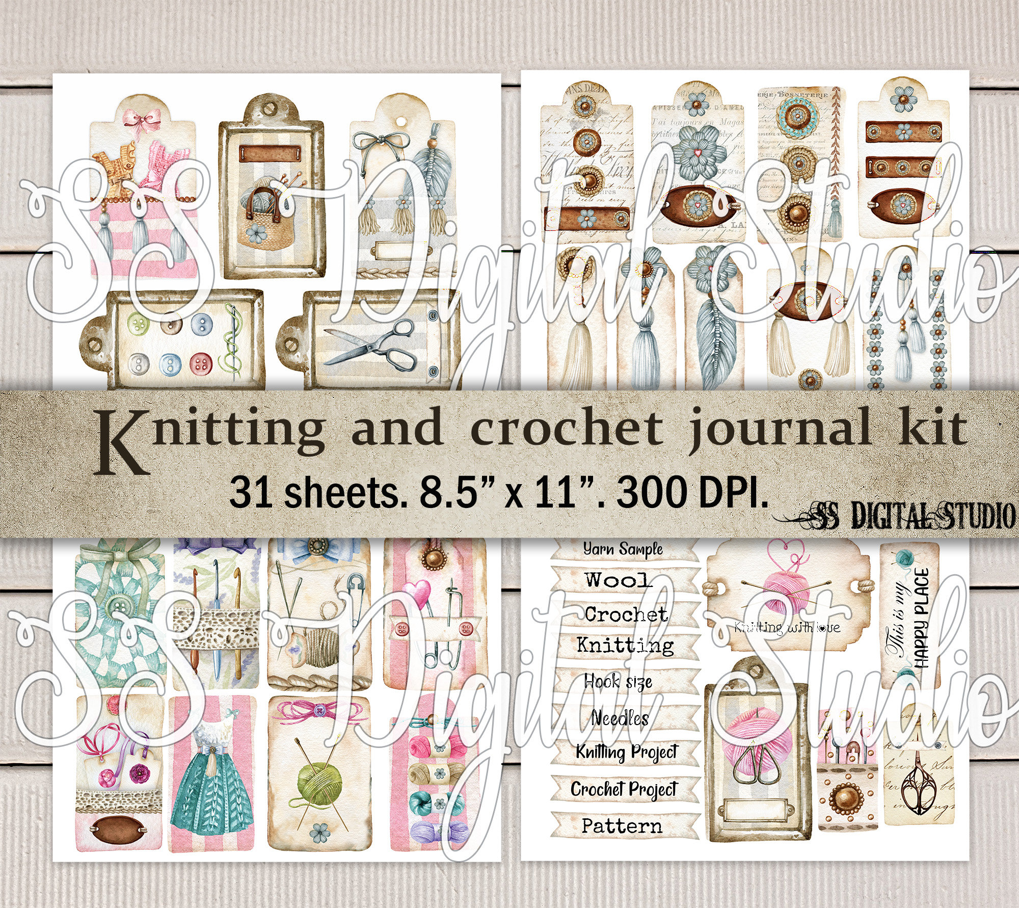 Knitting Crochet Journal Page Needle Work Journal Kit - Etsy