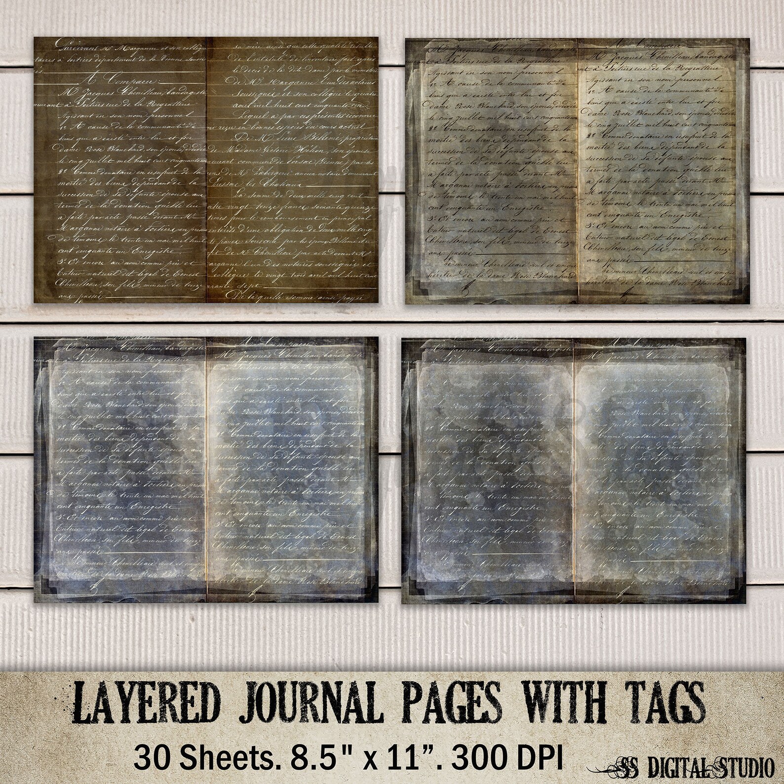Layered Journal Pages, Printable Junk Journal, Digital Journal Kit ...
