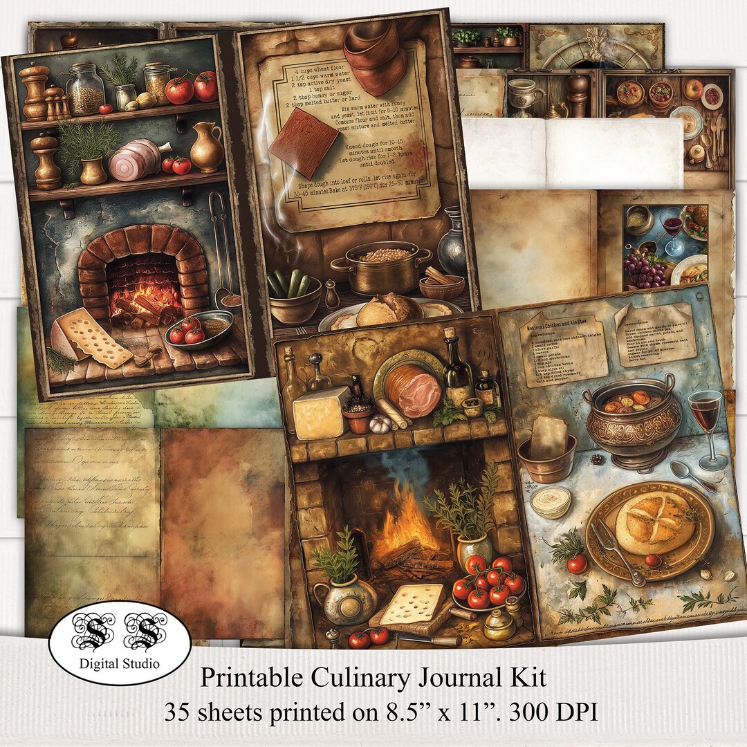 Culinary Delights Printable Journal Kit - Etsy