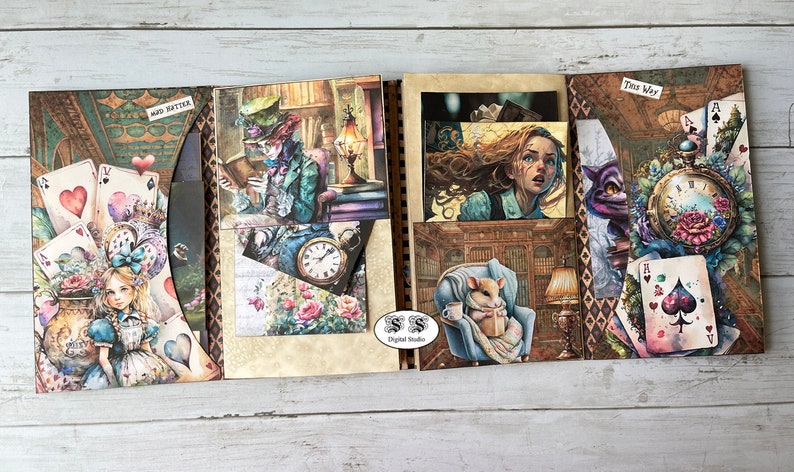 Alice in Bookland Folio Journal , Folder, Junk Journal, Ephemera ...
