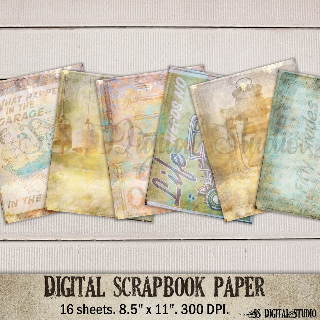 Vintage Grunge Scrapbook Paper: Rusty Textures (digital Download) - Etsy