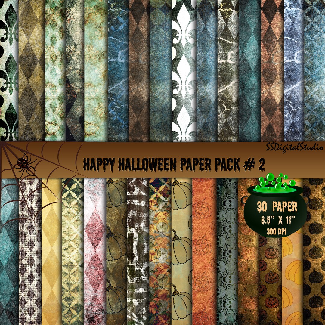 Halloween Digital Paper Pack: Haunted House Backgrounds (commercial Use ...