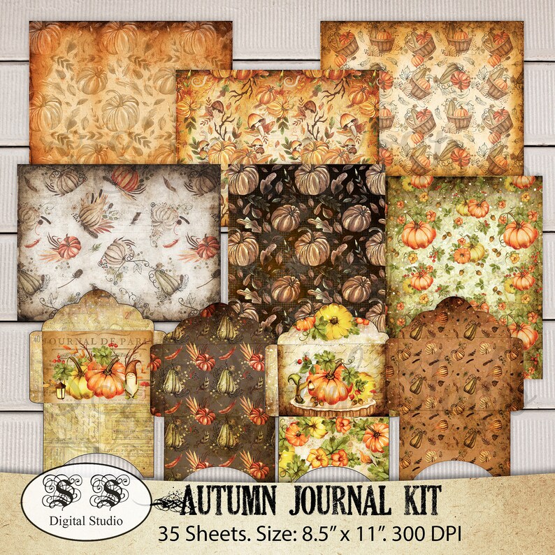 Rustic Autumn Journal Kit Autumn Junk Journal Kit Printable - Etsy