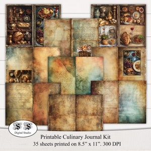 Culinary Delights - Printable Journal Kit - Etsy