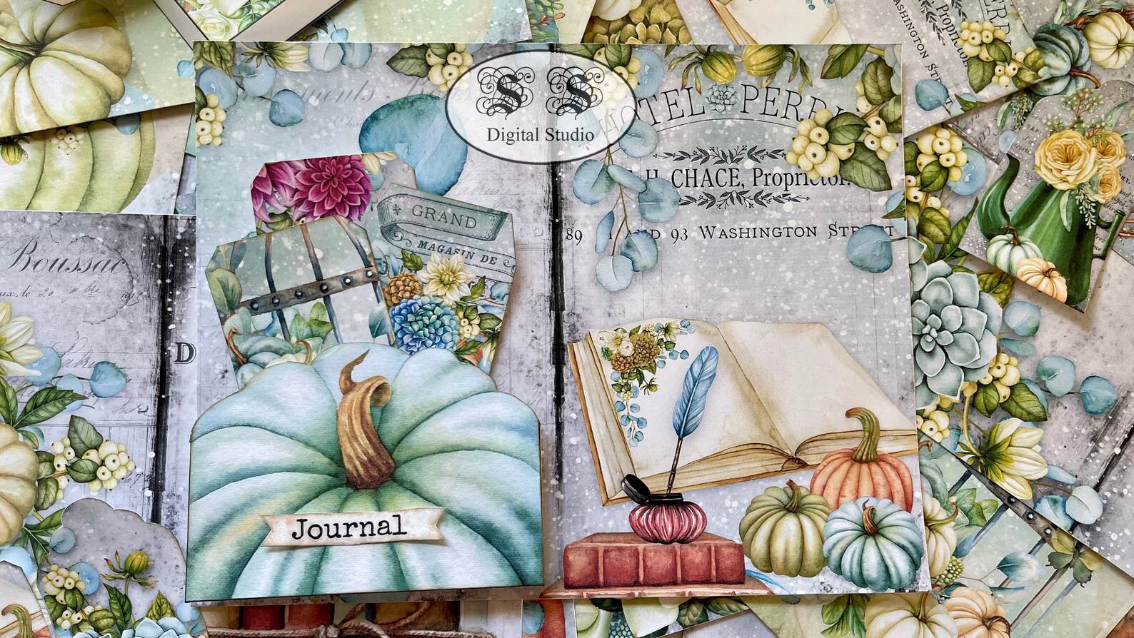 32 PDF Sheets Pumpkin Harvest Fall Journal Kit Autumn Junk - Etsy