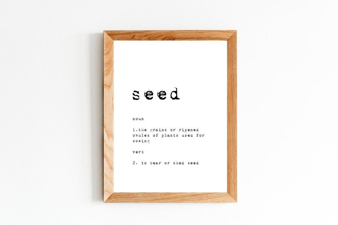 Seed Definition Print | Seed Wall Art | Definition Print | Minimalist ...