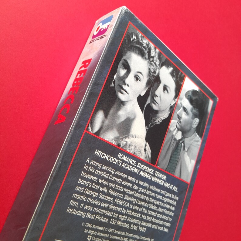 Rebecca, VHS, Key Video, Alfred Hitchcock Memorabilia, Alfred Hitchcock ...