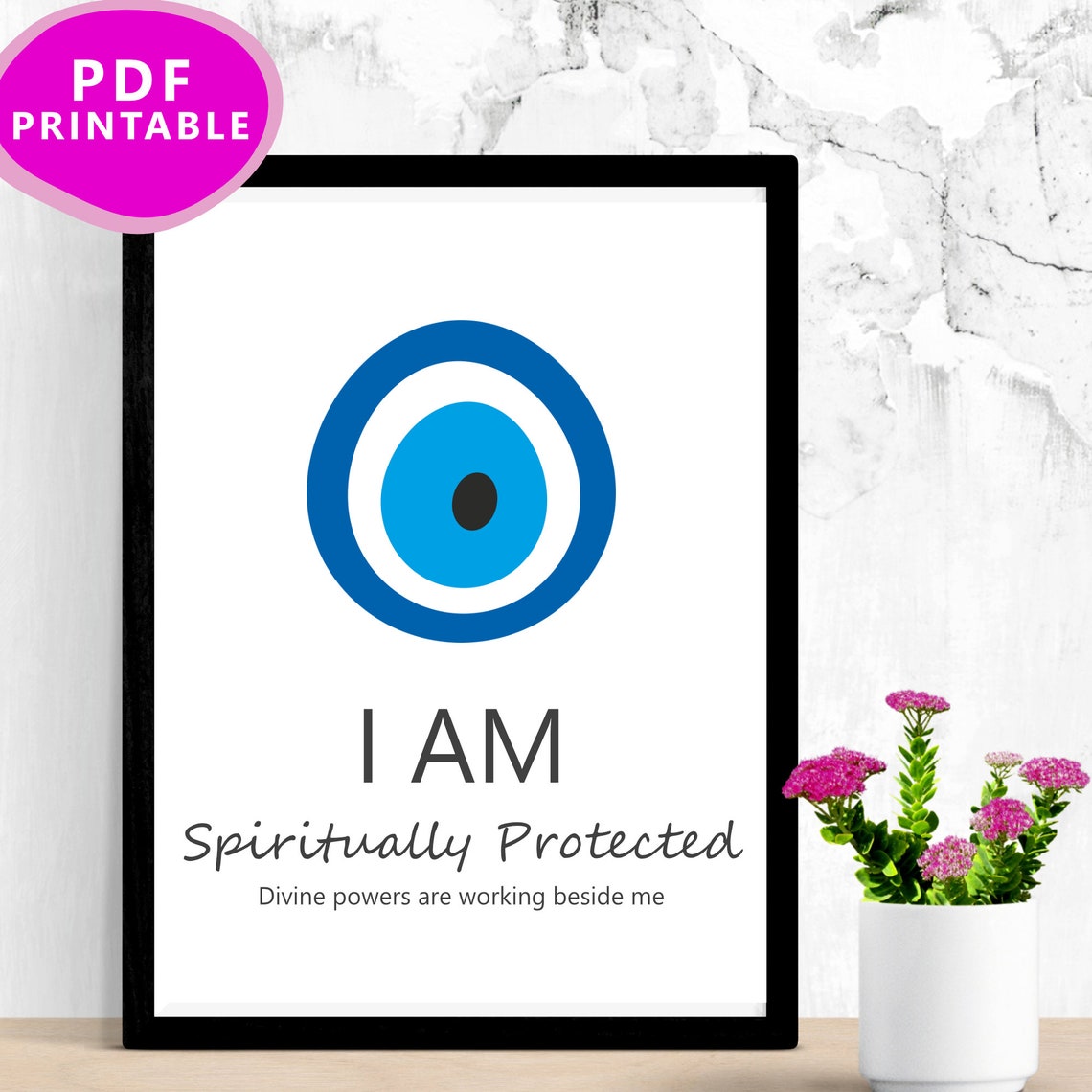Spiritual Protection Wall Art Print Evil Eye Nazar Eye | Etsy