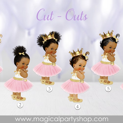 Pink Silver Crown Princess Centerpieces African American Baby - Etsy