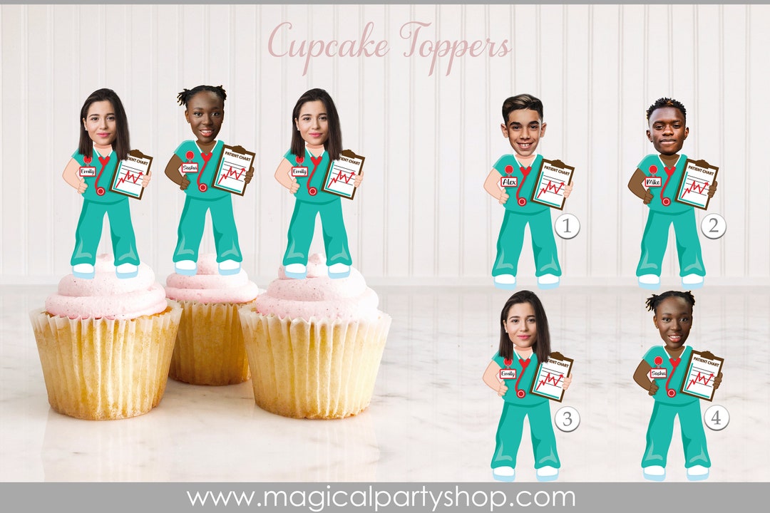 Nurses and Doctors Party Cupcake Toppers | Nurse Party Decorations ...