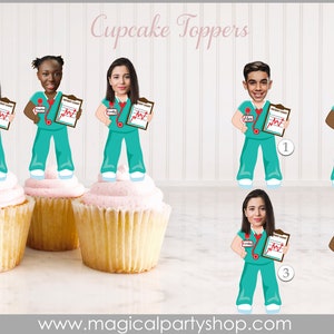 Nurses and Doctors Party Cupcake Toppers | Nurse Party Decorations ...