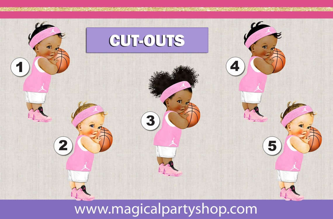 Baby Shower Centerpiece Princess Basketball Pink Gender Reveal | Etsy