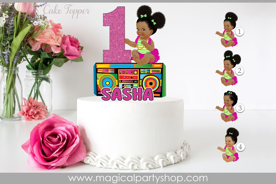 African American Princess Cake Topper | Pink Baby Prince Shower Cake ...