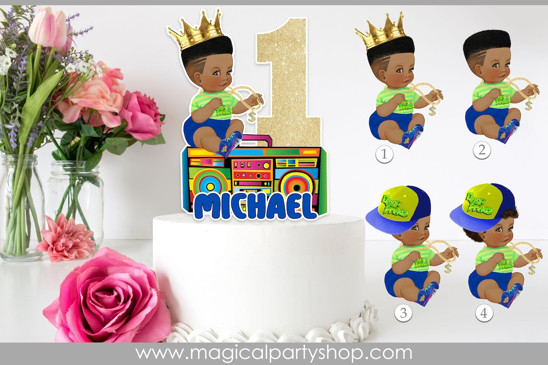 African American Prince Cake Topper | Royal Blue Baby Prince Shower ...