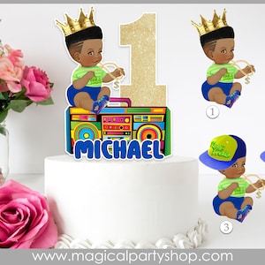African American Prince Cake Topper | Royal Blue Baby Prince Shower ...