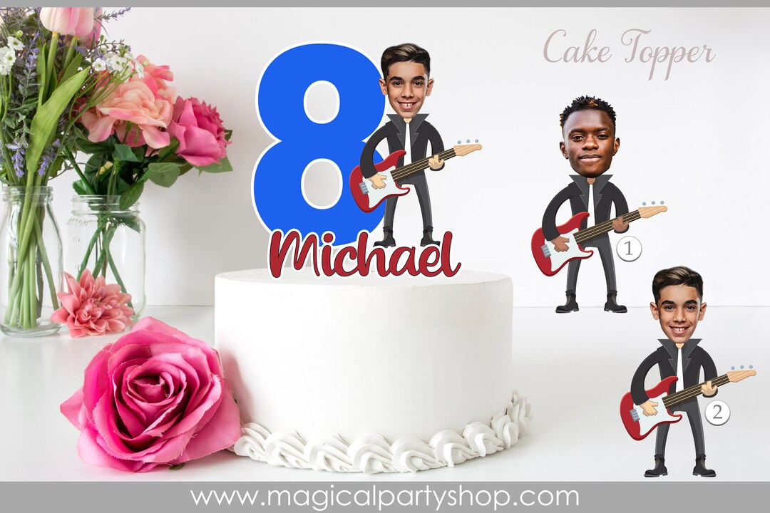 Rockstar Photo Cake Topper | Rock'n Roll Cake Toppers | Rock Cake ...