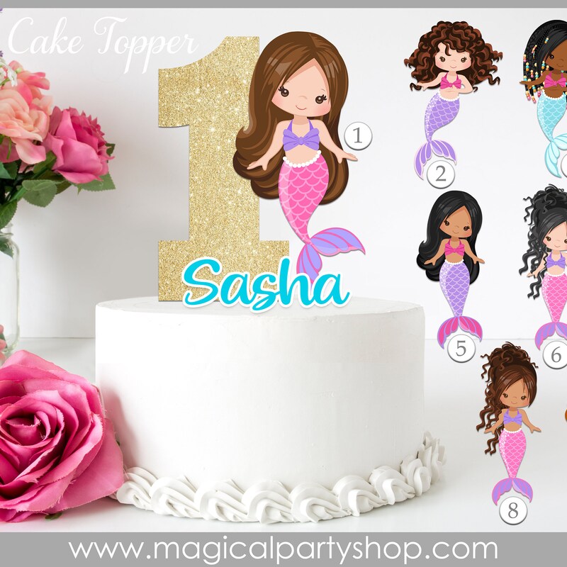 Mermaid Cake Topper - Etsy