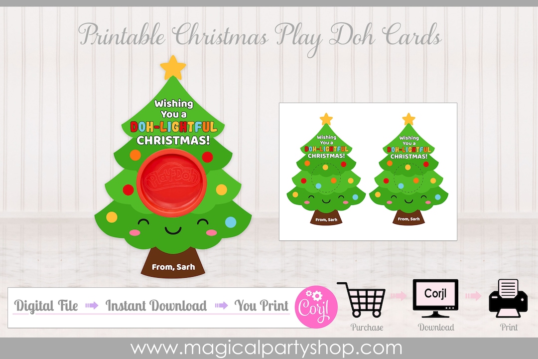 Christmas Tree Playdoh Favors Christmas Cards | Class Christmas Party ...