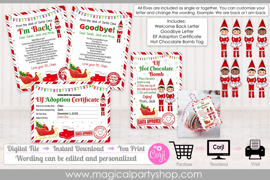 Hello Letter From Elf Editable Template | Christmas We're Back Elf Note ...