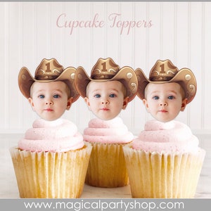 Rodeo Cupcake Birthday Cupcake Toppers | Photo Cupcake Toppers | Cowboy ...
