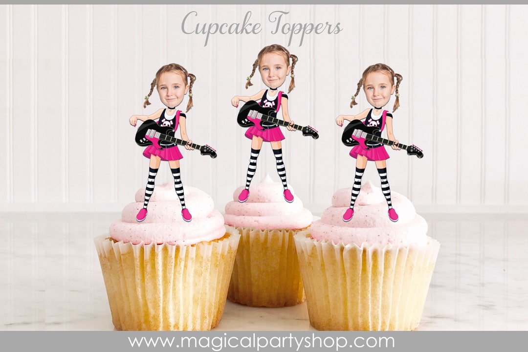 Rockstar Girl Photo Cupcake Toppers Rock'n Roll Cupcake Toppers Rock ...