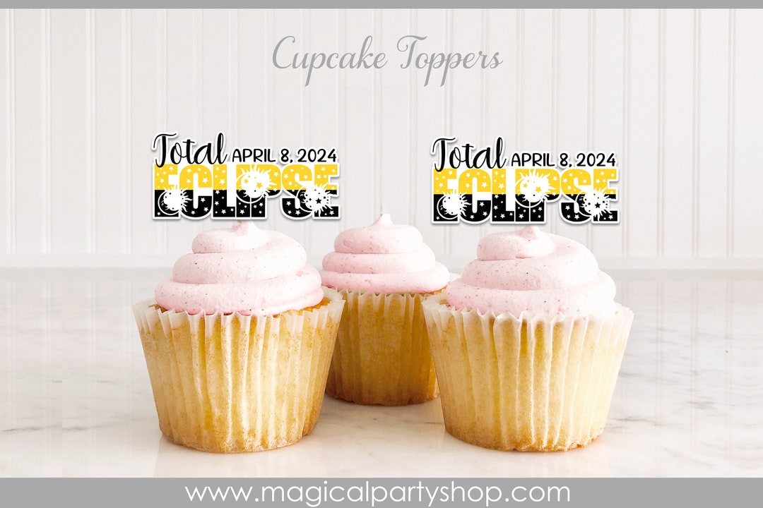 Solar Eclipse Cupcake Toppers Decoration for Eclipse Watching Solar ...