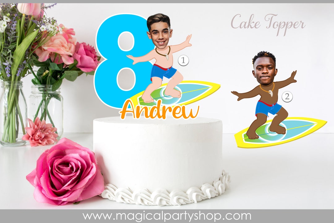 Surfer Girl Cake Toppers | Surfer Boy Cake Toppers | Face Photo Cake ...