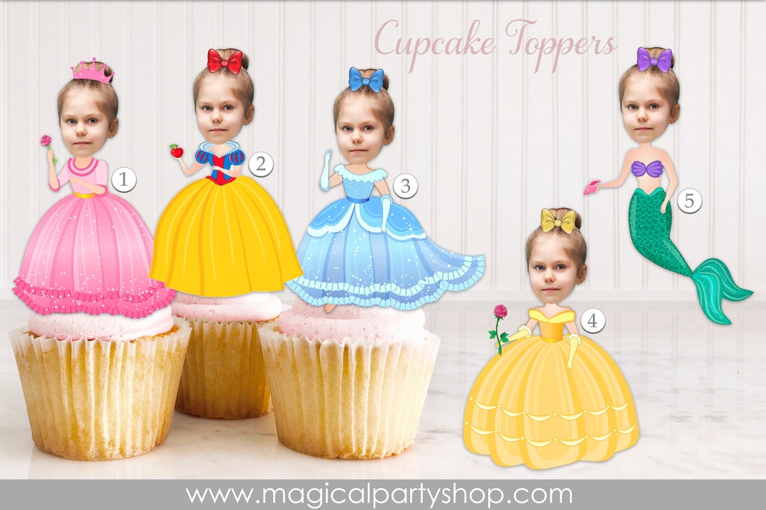 Princess Birthday Photo Cupcake Toppers | Photo Cupcake Toppers ...