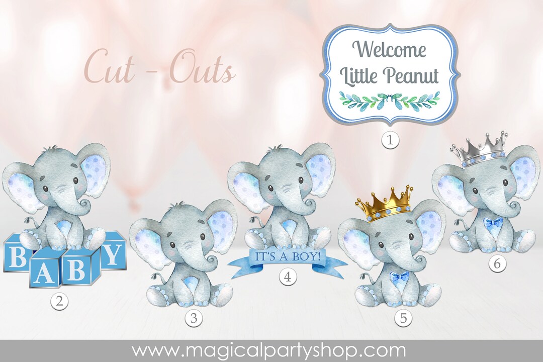 Elephant Baby Shower Centerpiece | Elephant Party Decor | Elephant ...