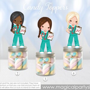 Nurses and Doctors Party Favor Toppers | Nurse Party Decorations ...