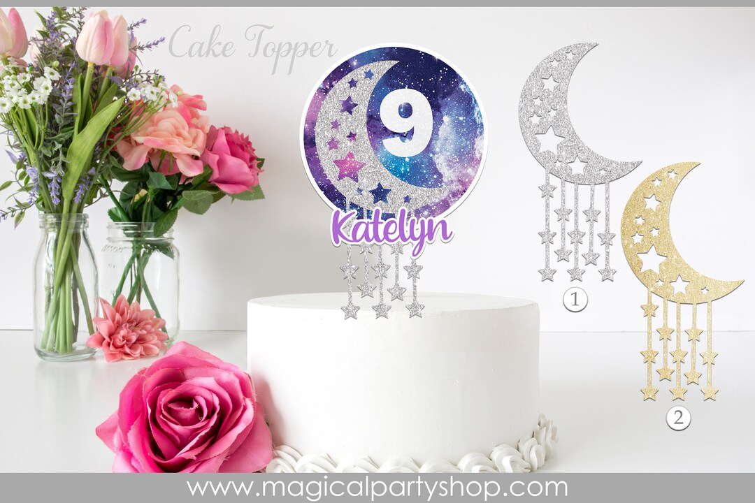 Galaxy of Stars Cake Moon and Stars Cake Topper Outter Space Cake ...