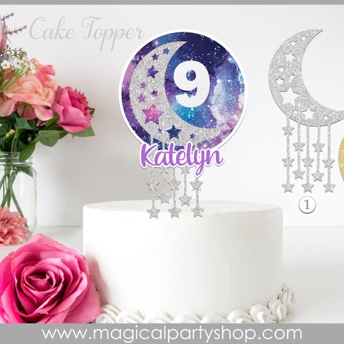 Galaxy of Stars Cake Moon and Stars Cake Topper Outter Space - Etsy