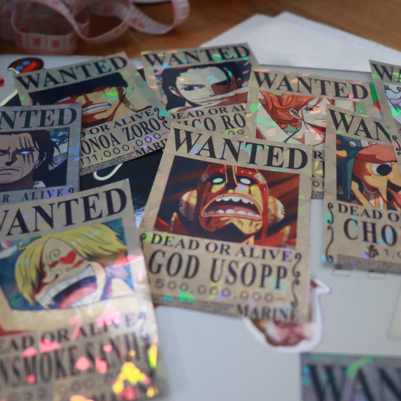 One Piece Sticker Wanted Posters - Etsy